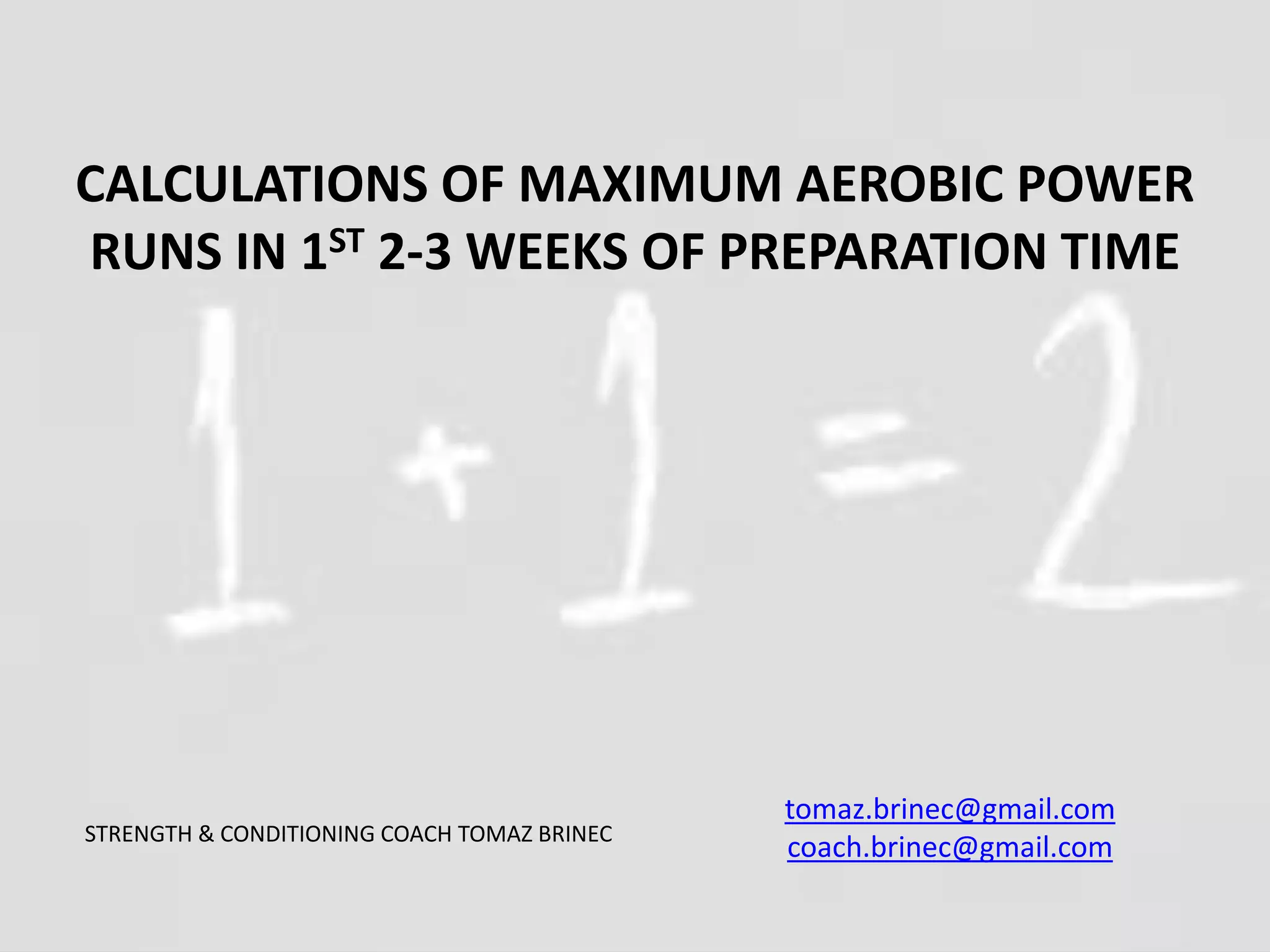Calculations of maximal aerobic power run | PPTX | Running and Jogging ...