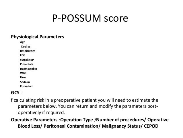 Calculations of risk scores