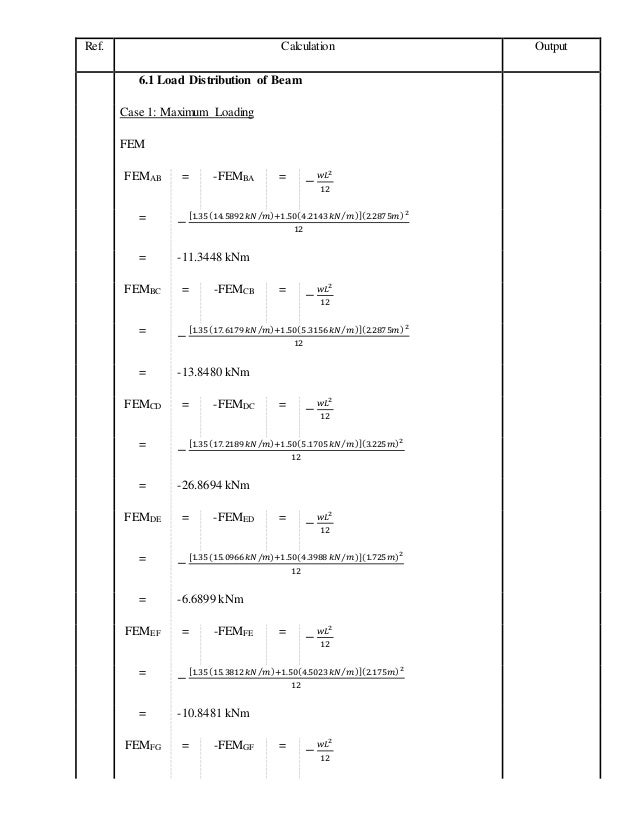 Calculation template