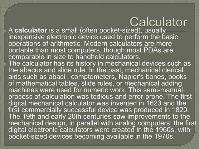 Calculator | PPTX | Science