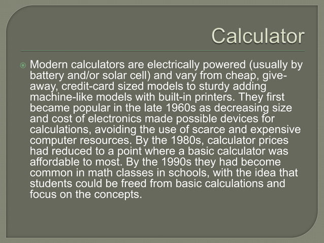 Calculator | PPTX | Science