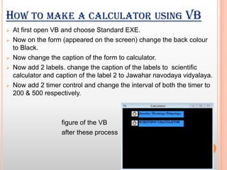 Calculator and how to make it using VB 6.0 | PPSX