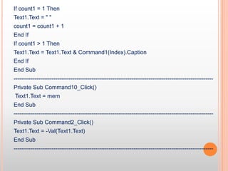 Calculator and how to make it using VB 6.0 | PPSX