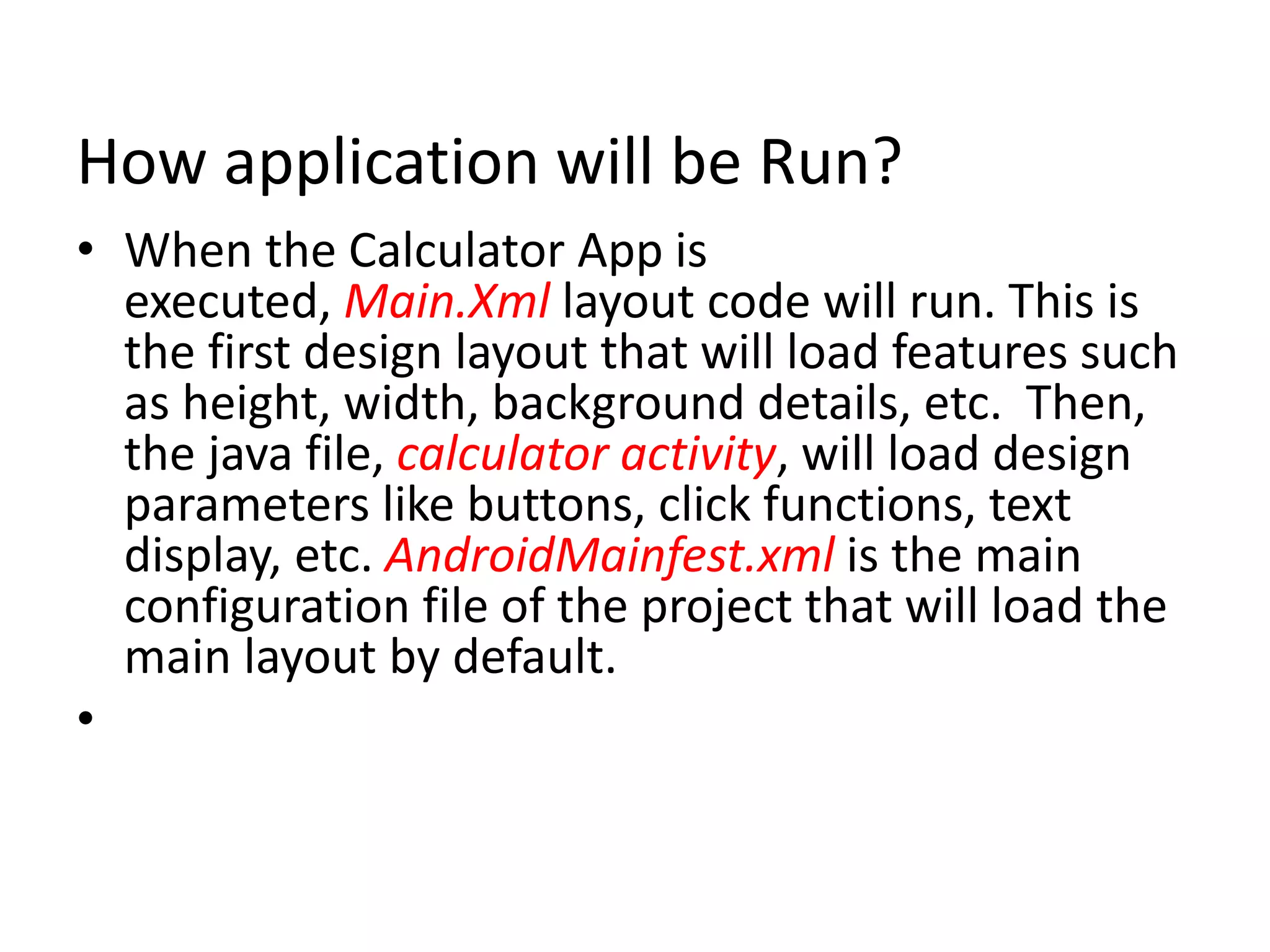 Calculator.ppt Andriod Application topic | PPTX