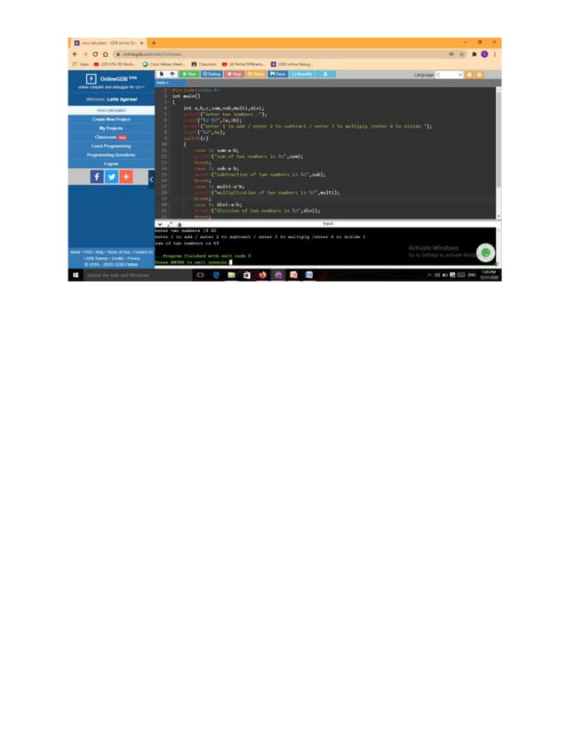 Calculator in cpp | PDF