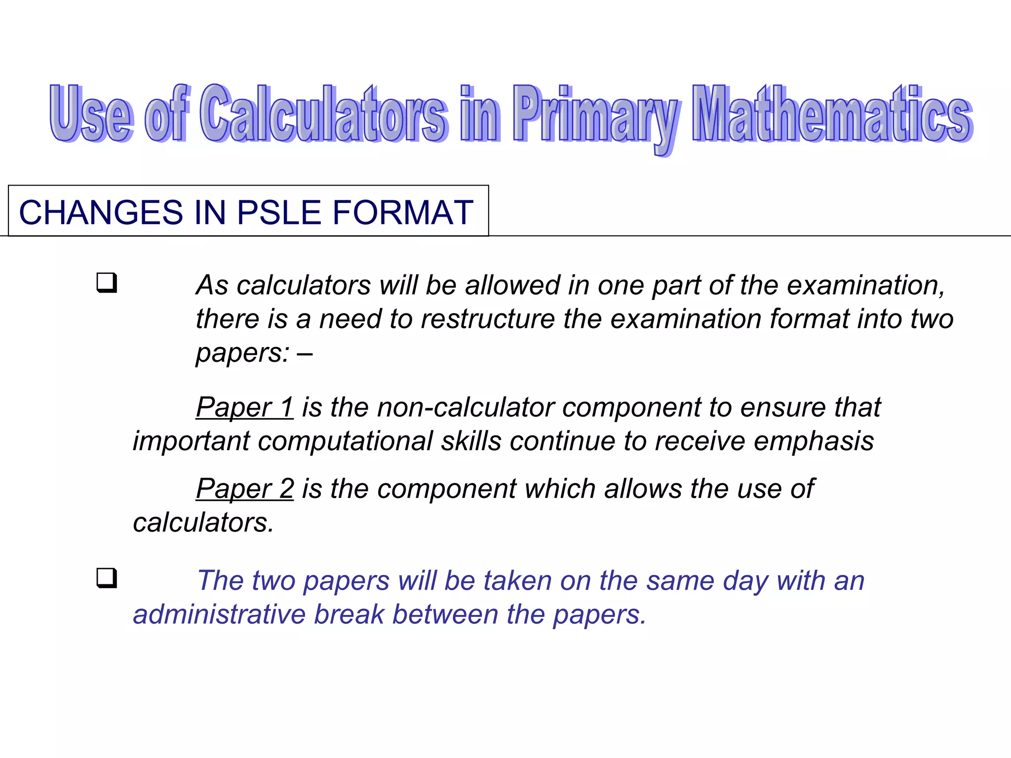 Calculator Information Kit - Bukit Panjang Primary Mathematics ...