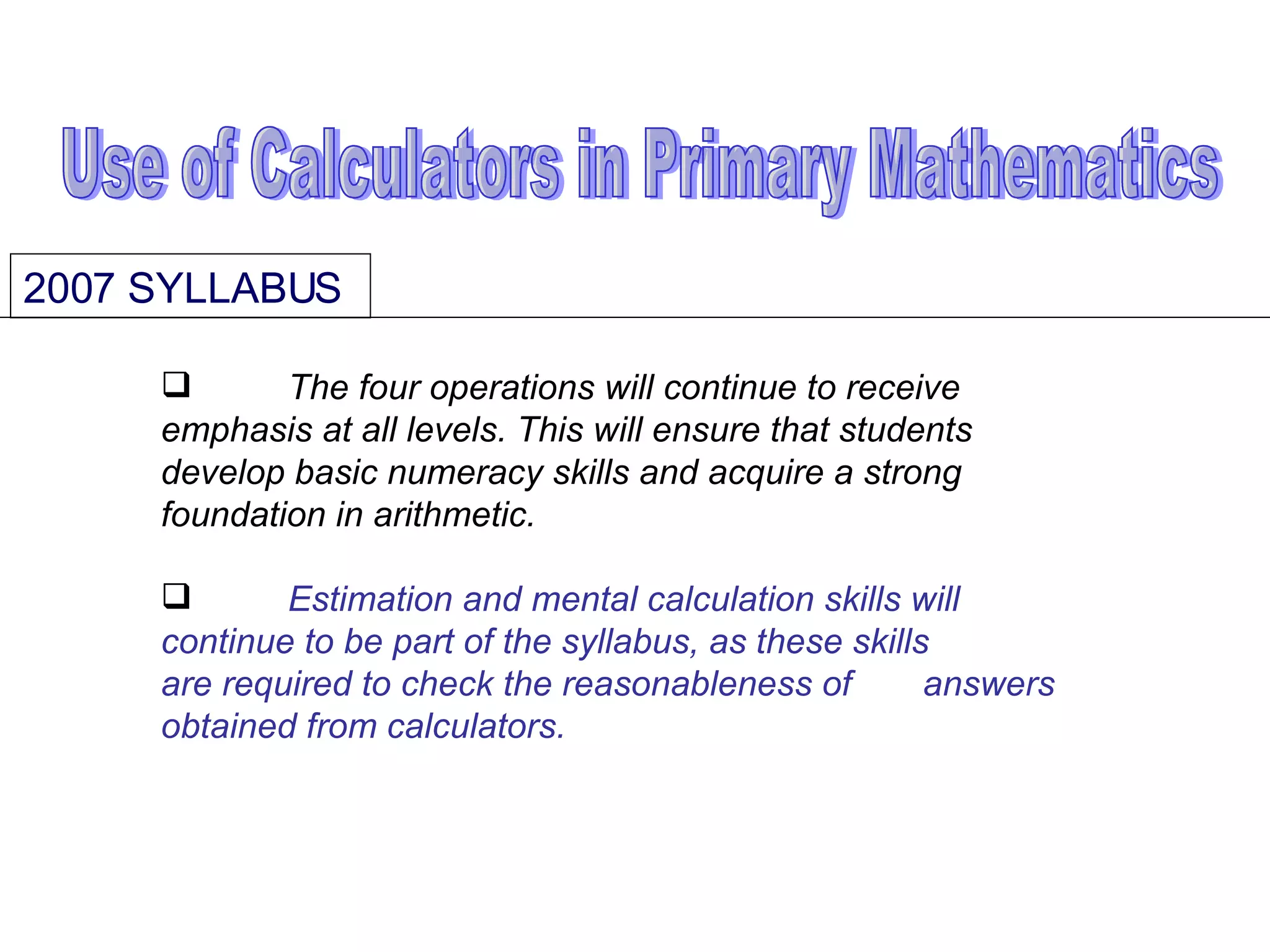 Calculator Information Kit - Bukit Panjang Primary Mathematics ...