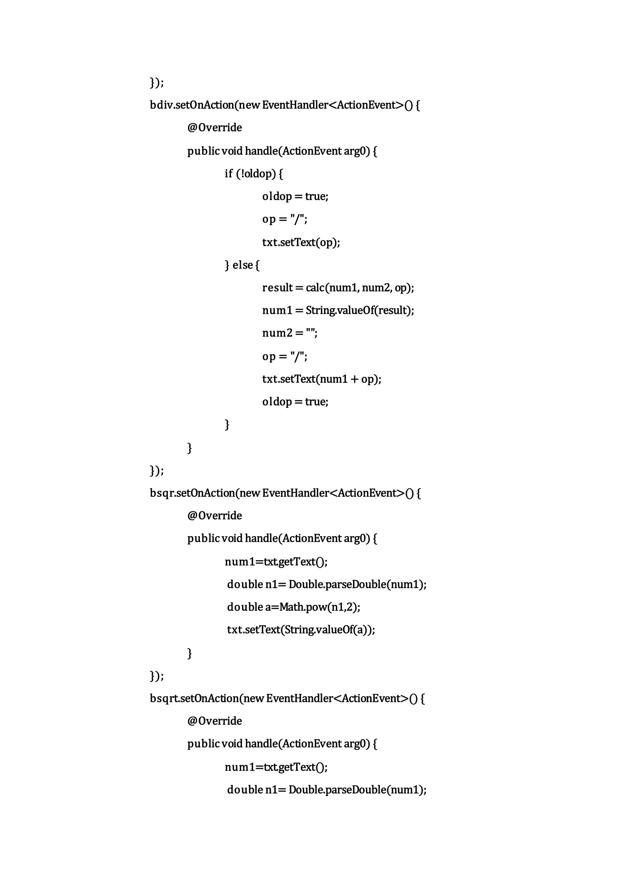 Calculator code with scientific functions in java | DOCX