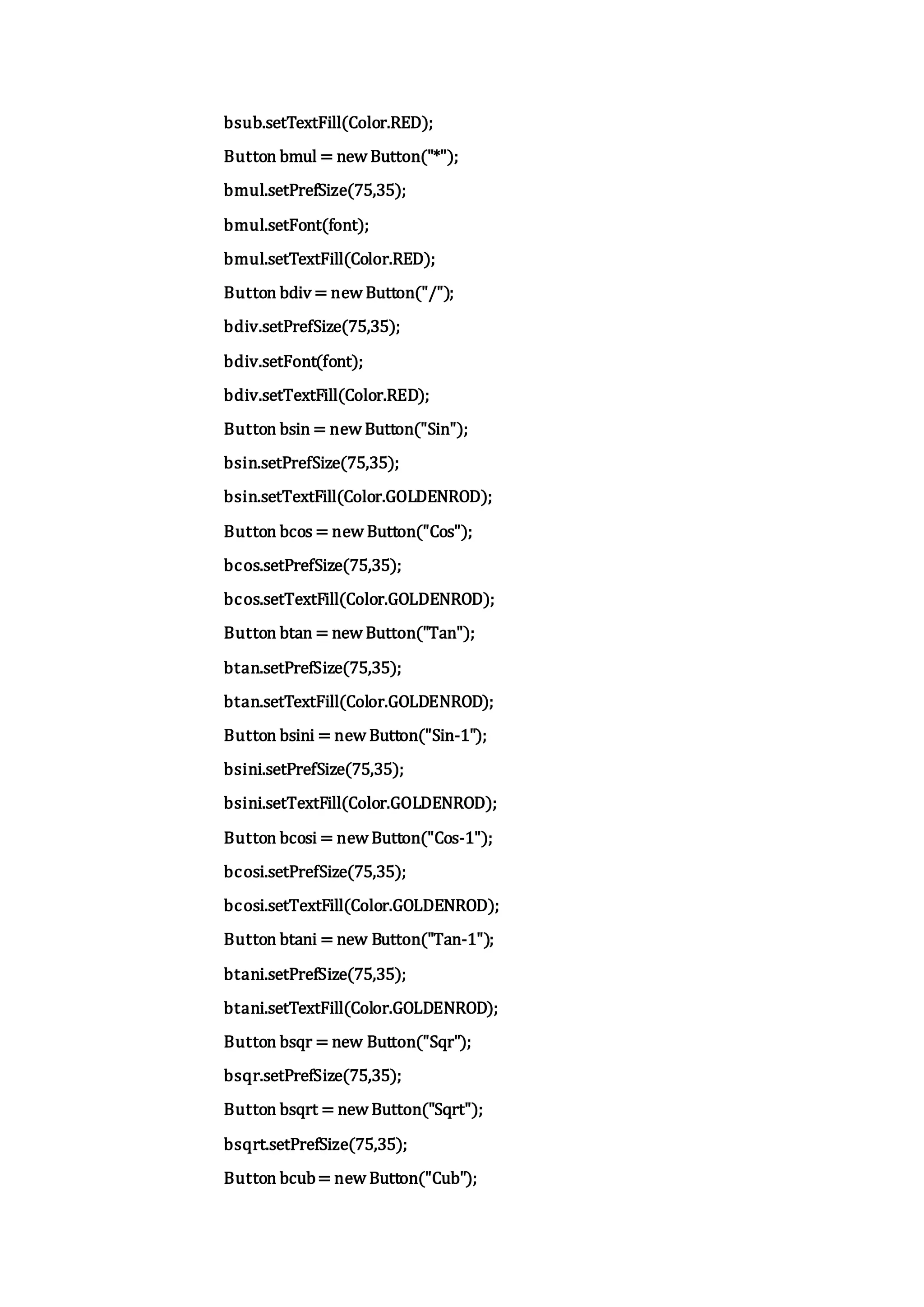 Calculator code with scientific functions in java | PDF
