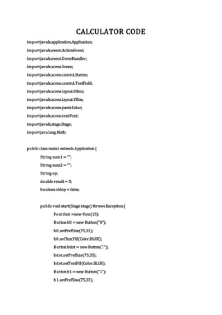 Calculator code with scientific functions in java | DOCX