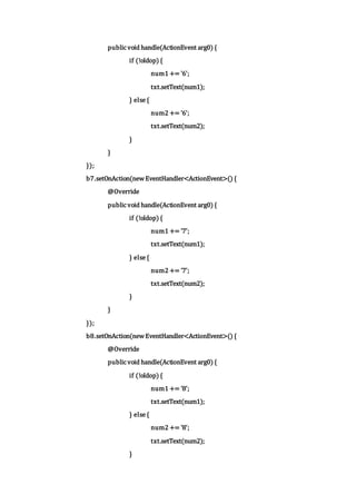 Calculator code with scientific functions in java | DOCX