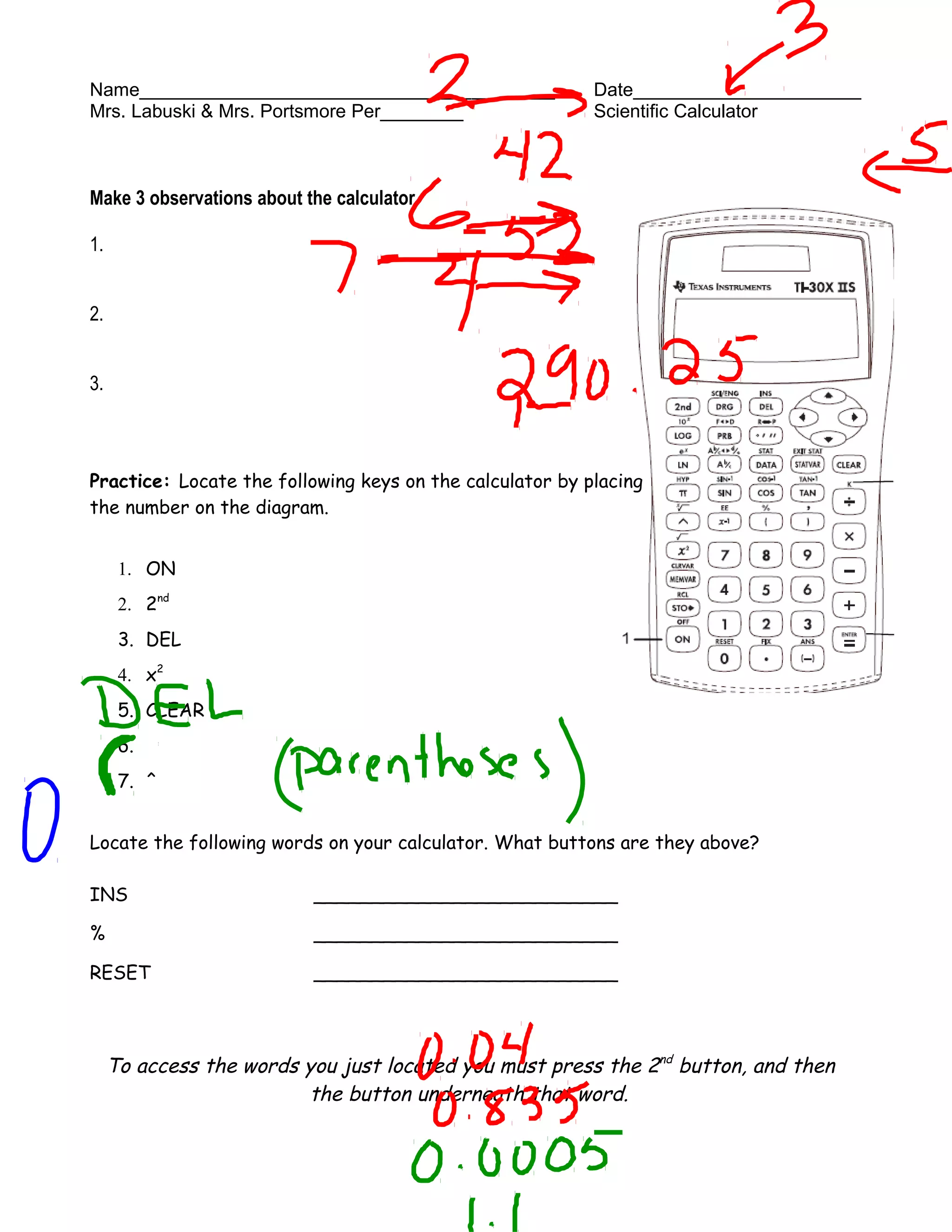 Calculator intro day 1 | PDF