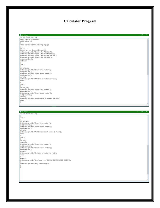 Calculator program | PDF