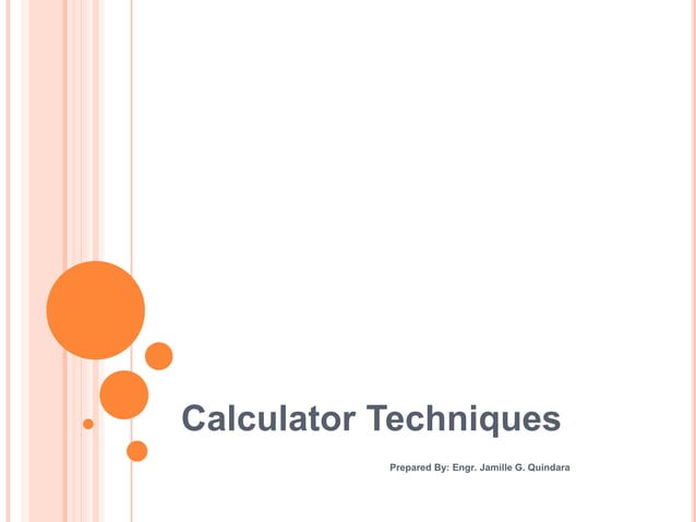 Calculator technique session 3 | PPT