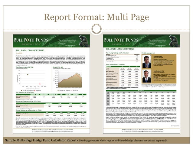 Hedge Fund tearsheets created by the Hedge Fund Calculator | PDF ...