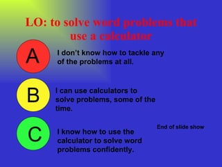 Interactive Voting - Calculator Word Problems | PPT