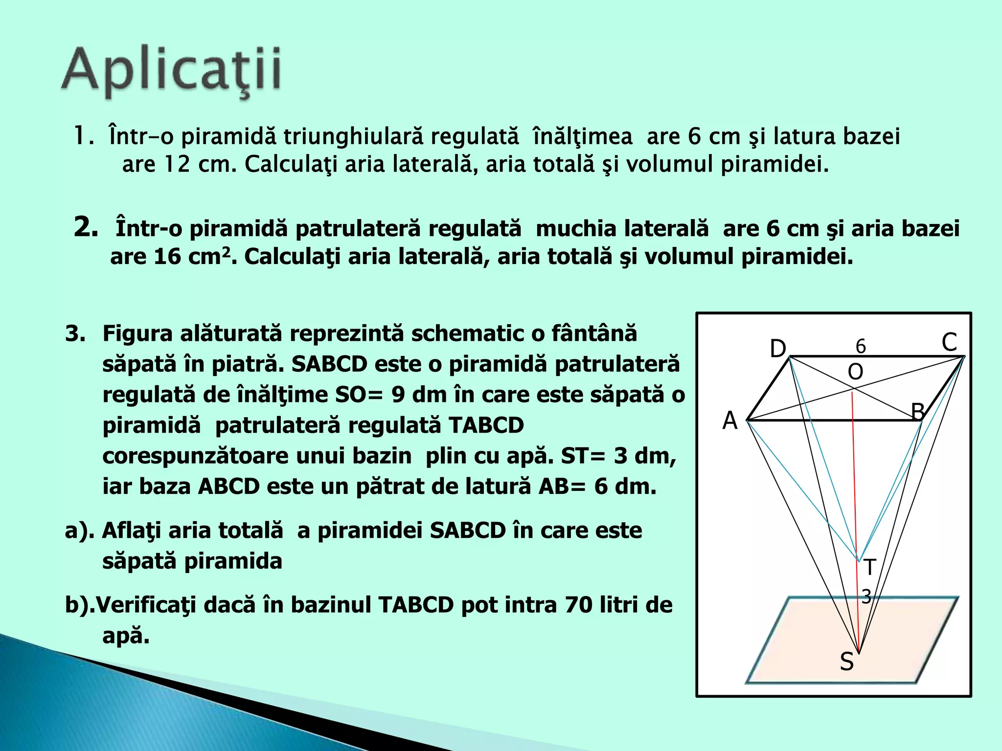 Calcul de arii si volume | PPTX