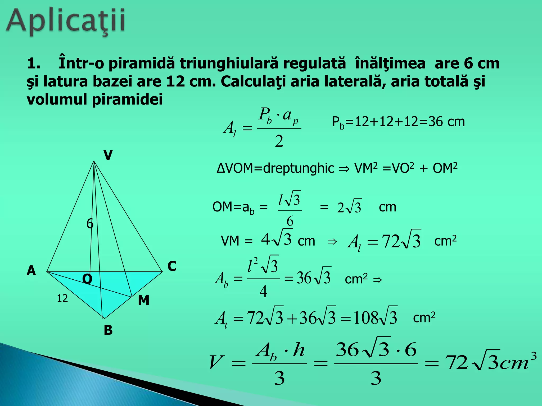 Calcul de arii si volume | PPTX