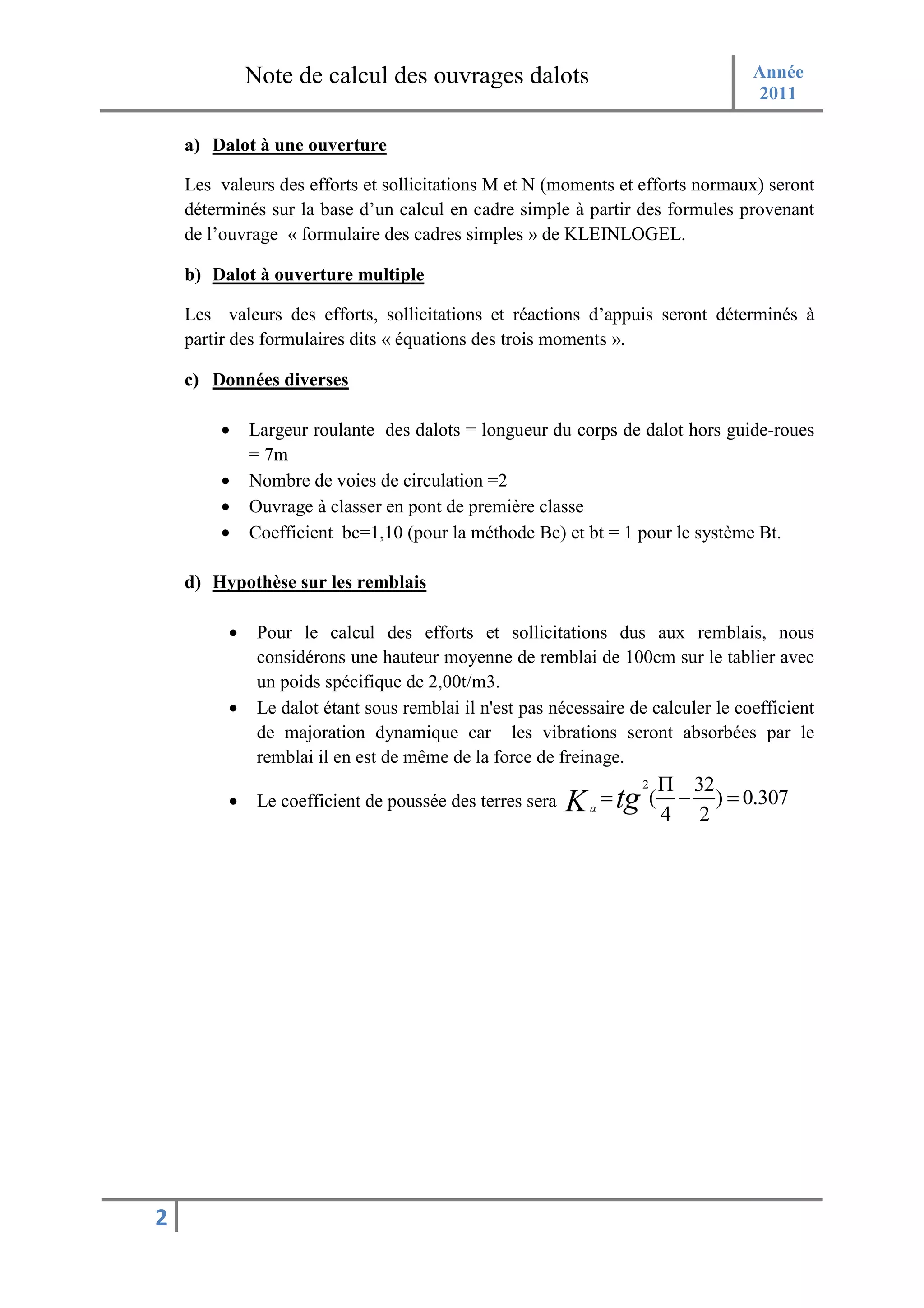 Calcul de dalot | PDF