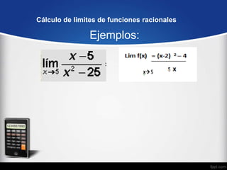 Cálculo de limites de funciones polinómicas, racionales y en el ...