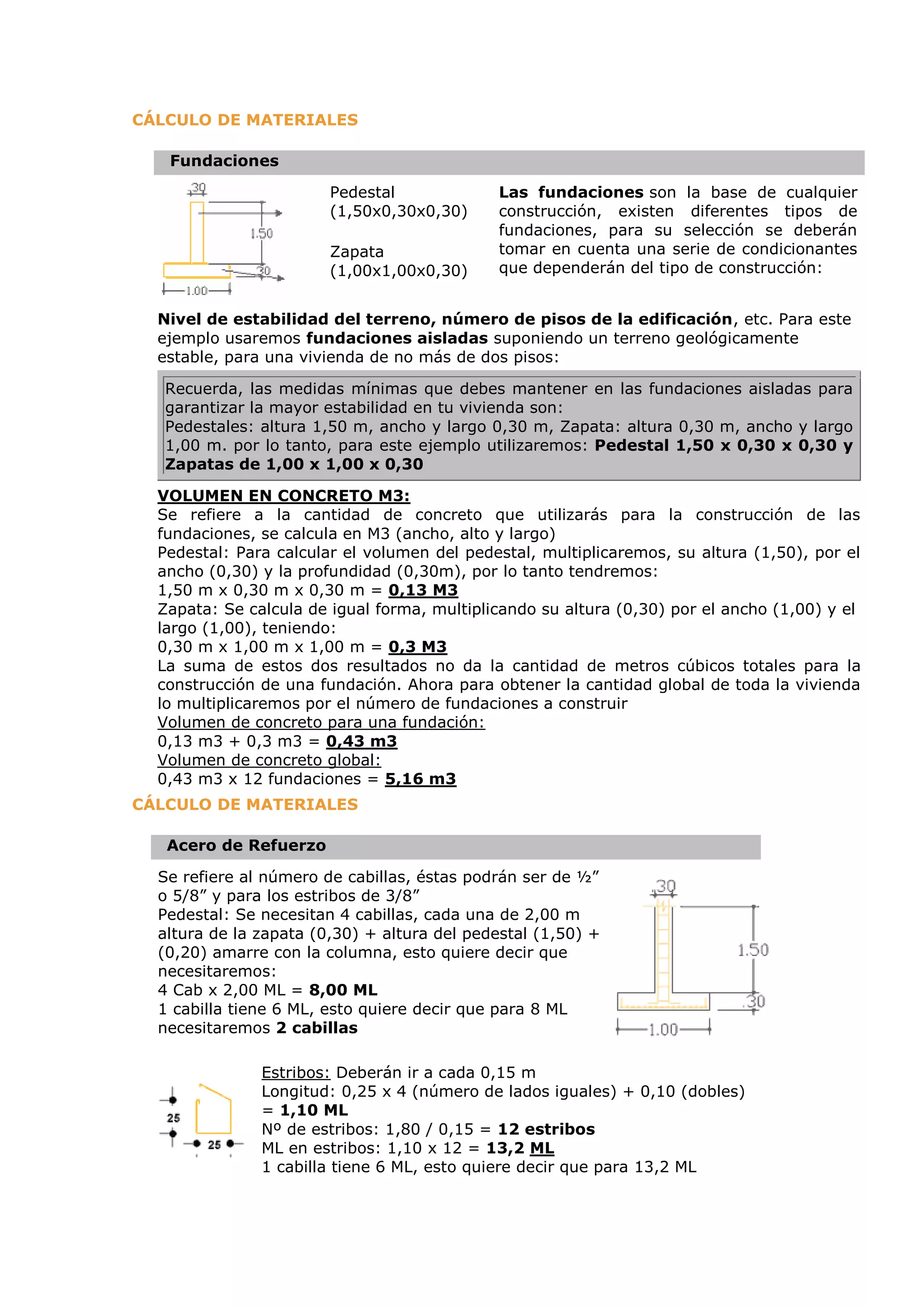 Calculo de-materiales-pdf | PDF
