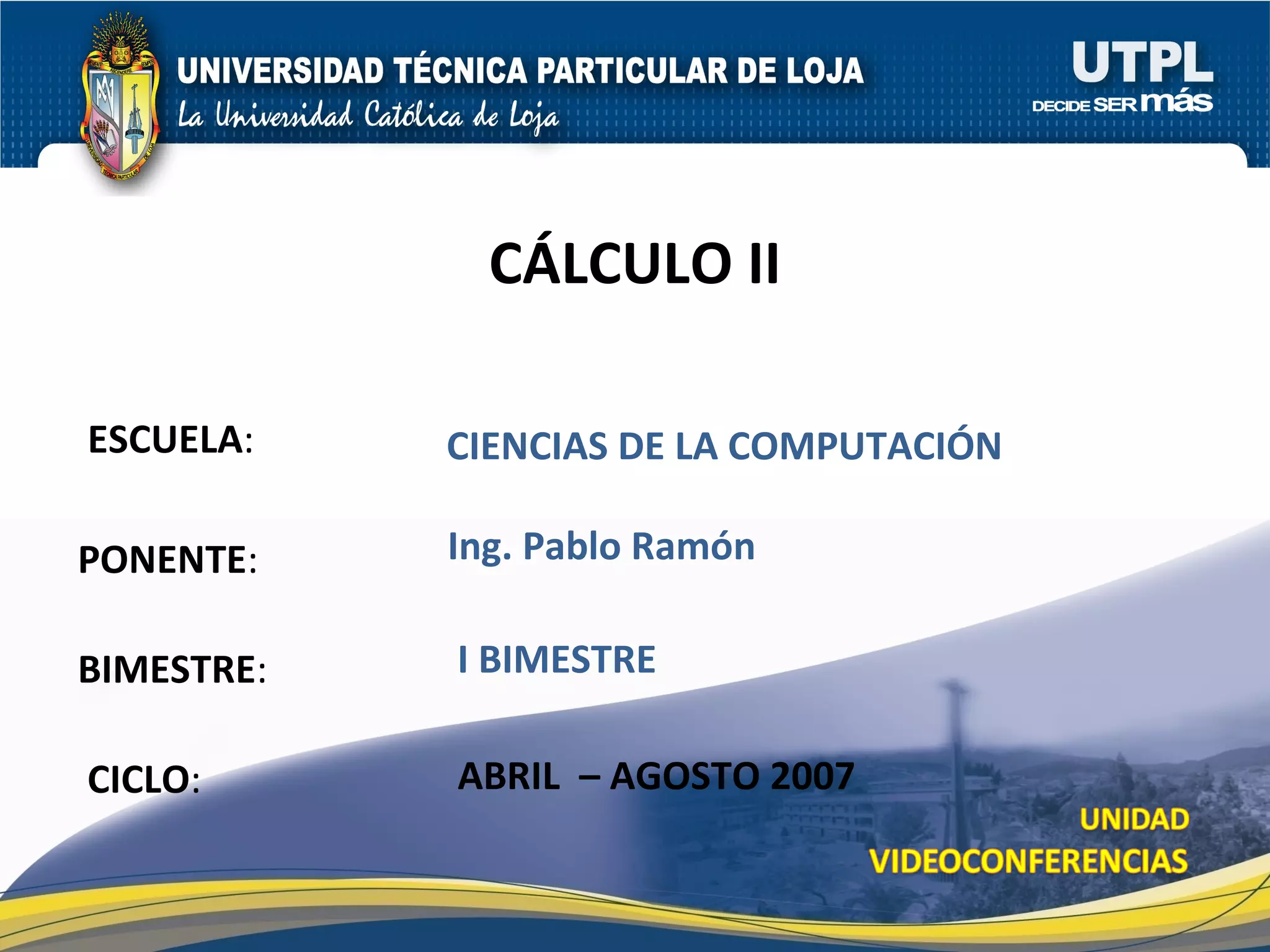 Calculo II (I Bimestre) | PPT