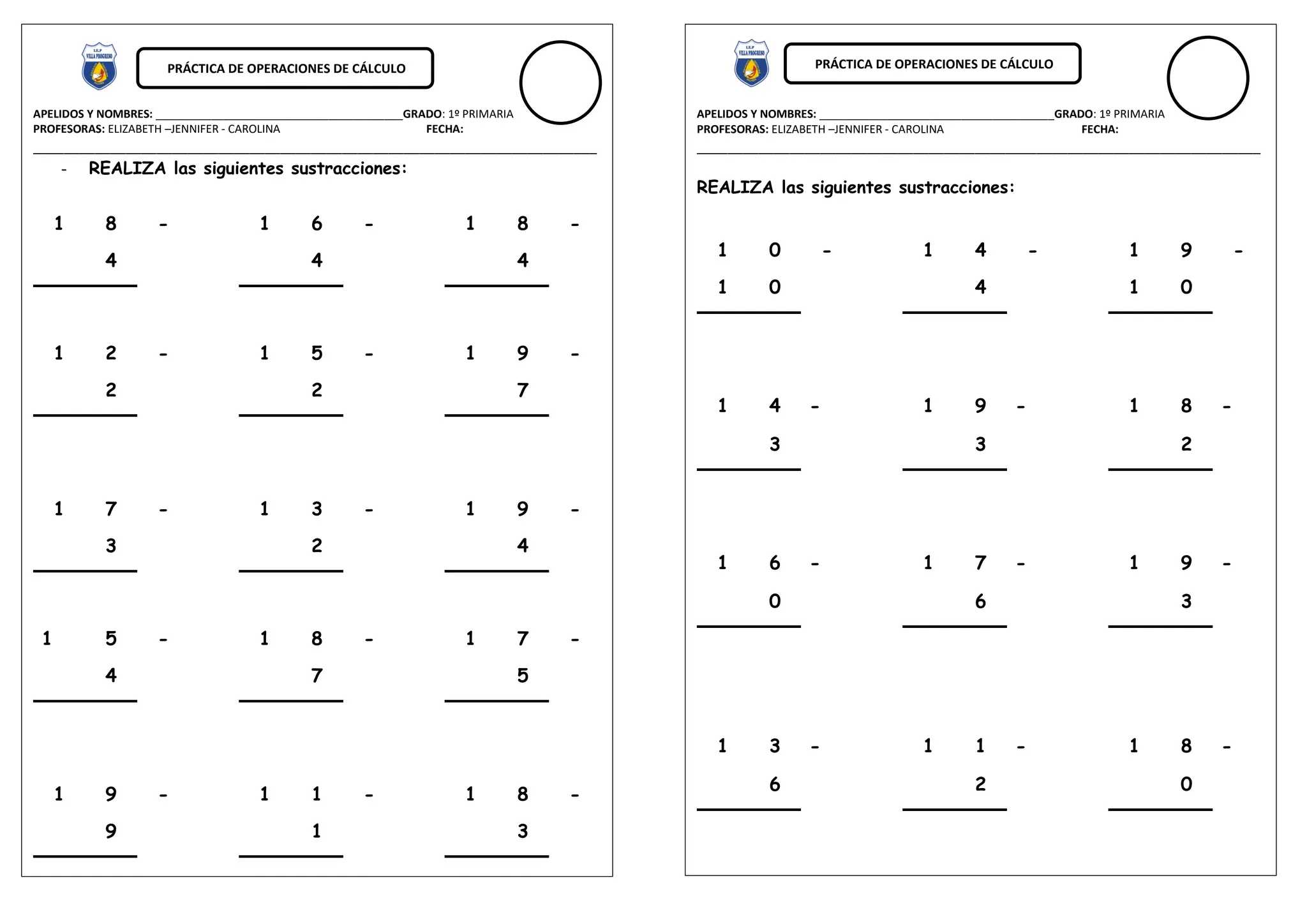 CALCULO 1ER GRADO NIVEL PRIMARIA RESTAS Y SUMAS | PPT
