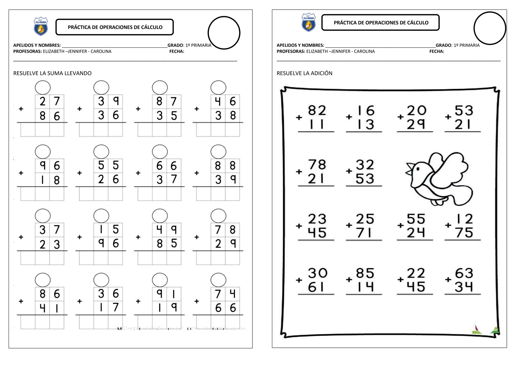 CALCULO 1ER GRADO NIVEL PRIMARIA RESTAS Y SUMAS | PPT