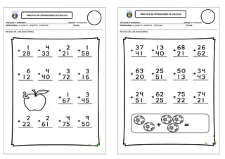 CALCULO 1ER GRADO NIVEL PRIMARIA RESTAS Y SUMAS | PPT