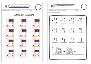 CALCULO 1ER GRADO NIVEL PRIMARIA RESTAS Y SUMAS | PDF