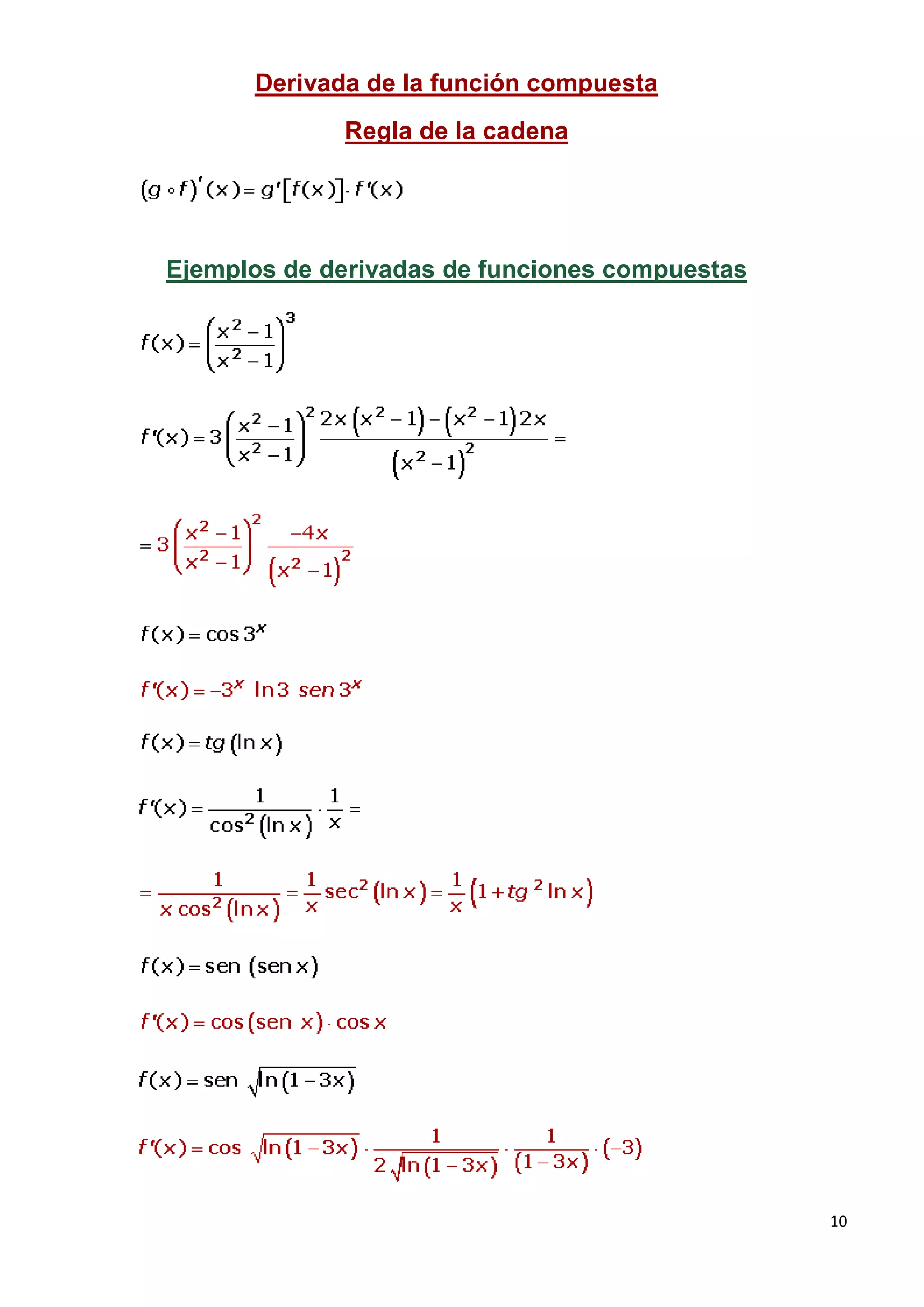 Calculo de derivadas | PDF