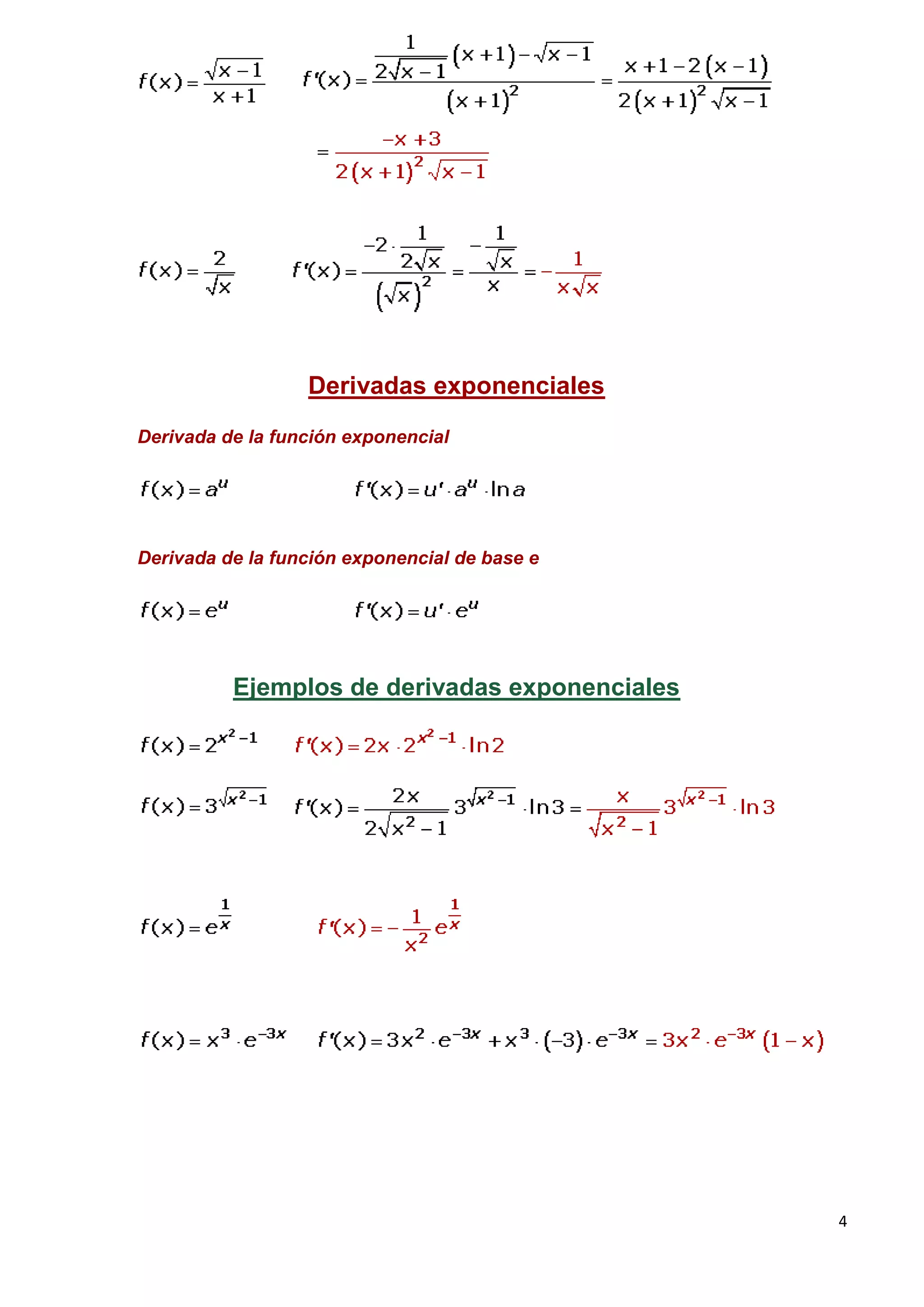 Calculo de derivadas | PDF