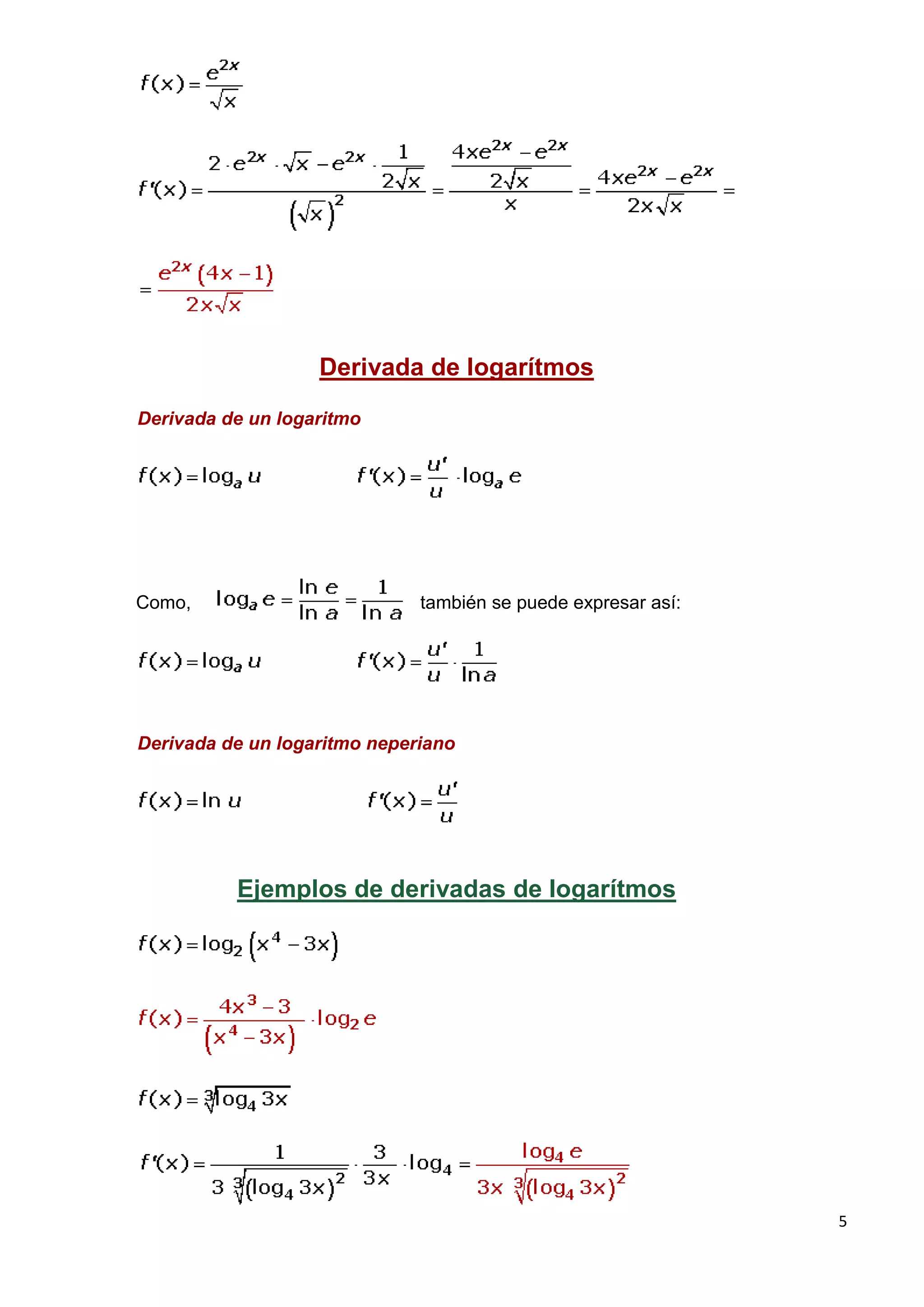 Calculo de derivadas | PDF