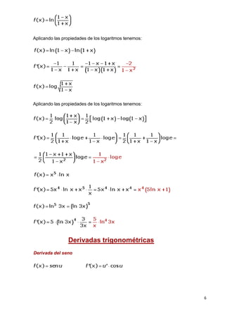 Calculo de derivadas | PDF