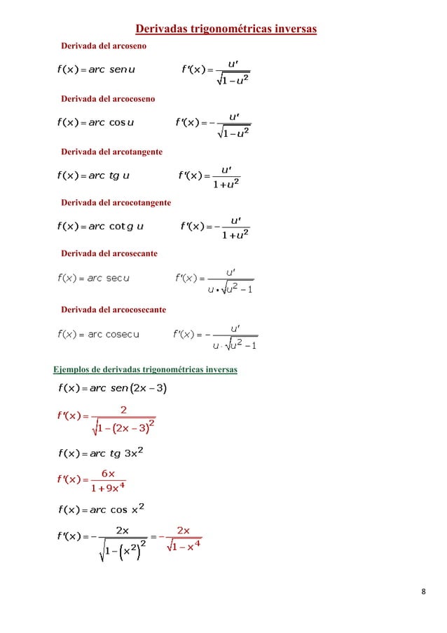 Calculo de derivadas | PDF