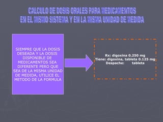 Calculo De Dosis Orales | PPT