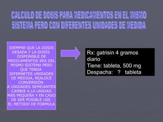 Calculo De Dosis Orales | PPT