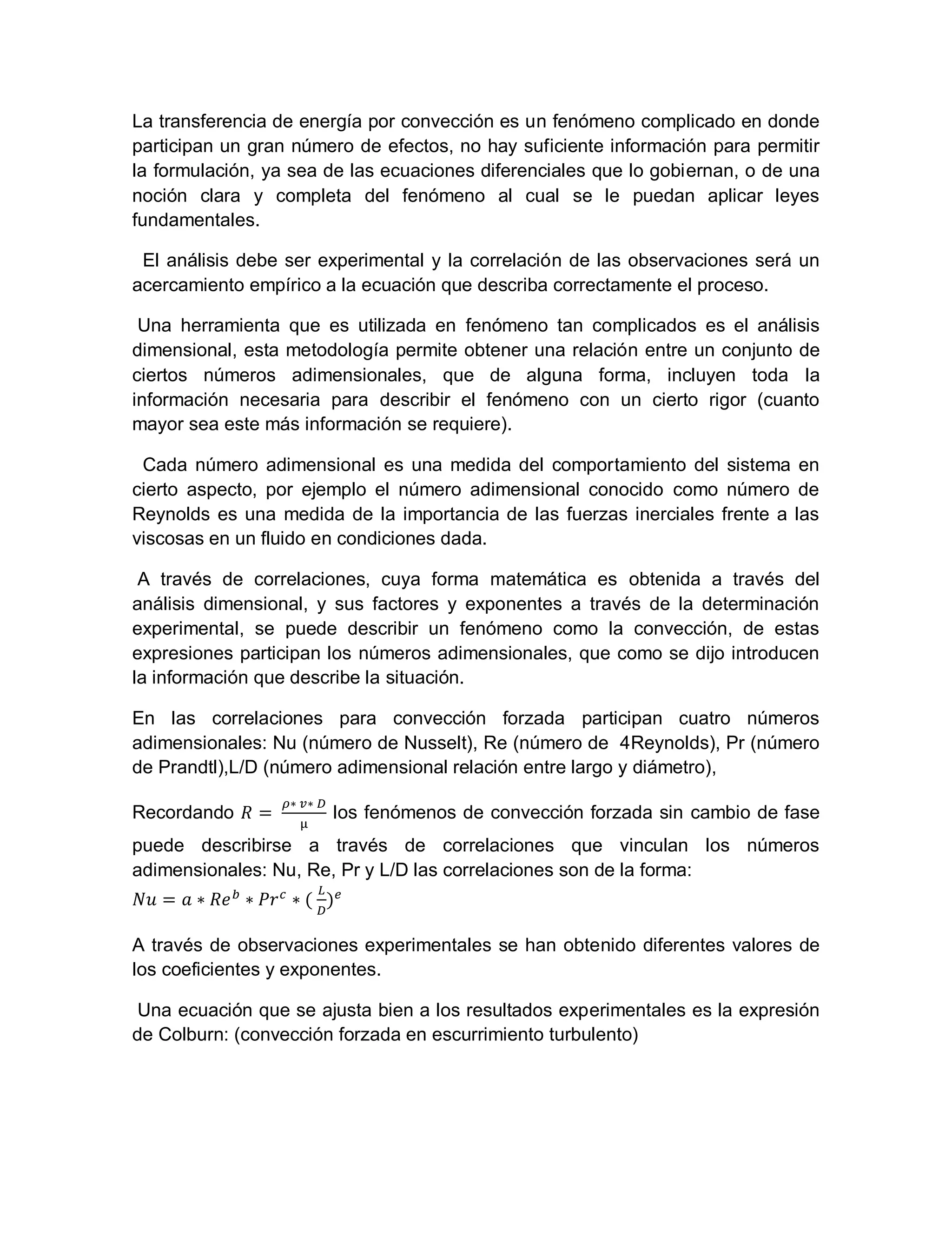 Calculo de h por Nusselt, Prandtl y Reynolds | PDF