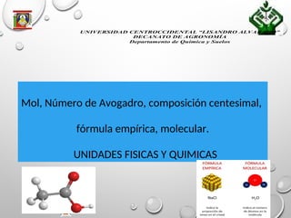 CALCULO DEL MOL composicion centesimal, formula empirica y molecular ...