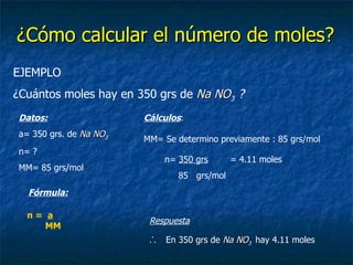 Calculo de moles | PPT