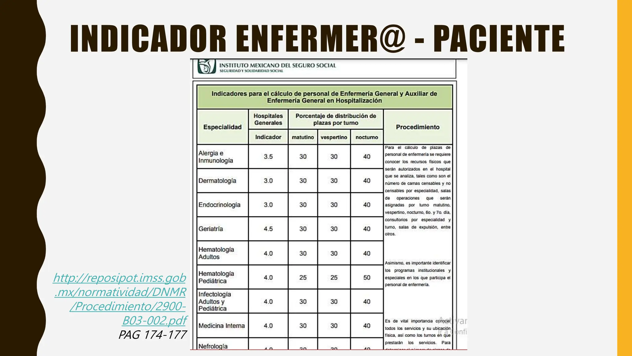 CALCULO DE PERSONAL EN EL ÁREA DE GESTION DE ENFERMERÍA | PPTX