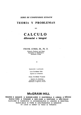 Calculo diferencial e integral frank ayres,jr(shaum - mac graw-hill) | PDF