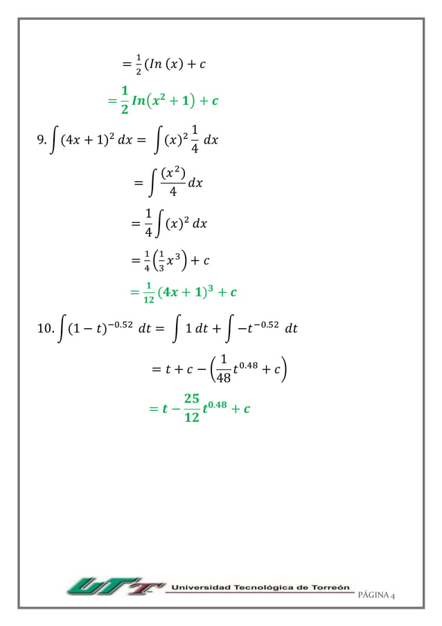 Calculo integral (antiderivadas) | PDF
