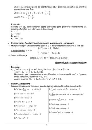 Calculo Integral - Conceito de primitiva e técnicas de primitivação | PDF
