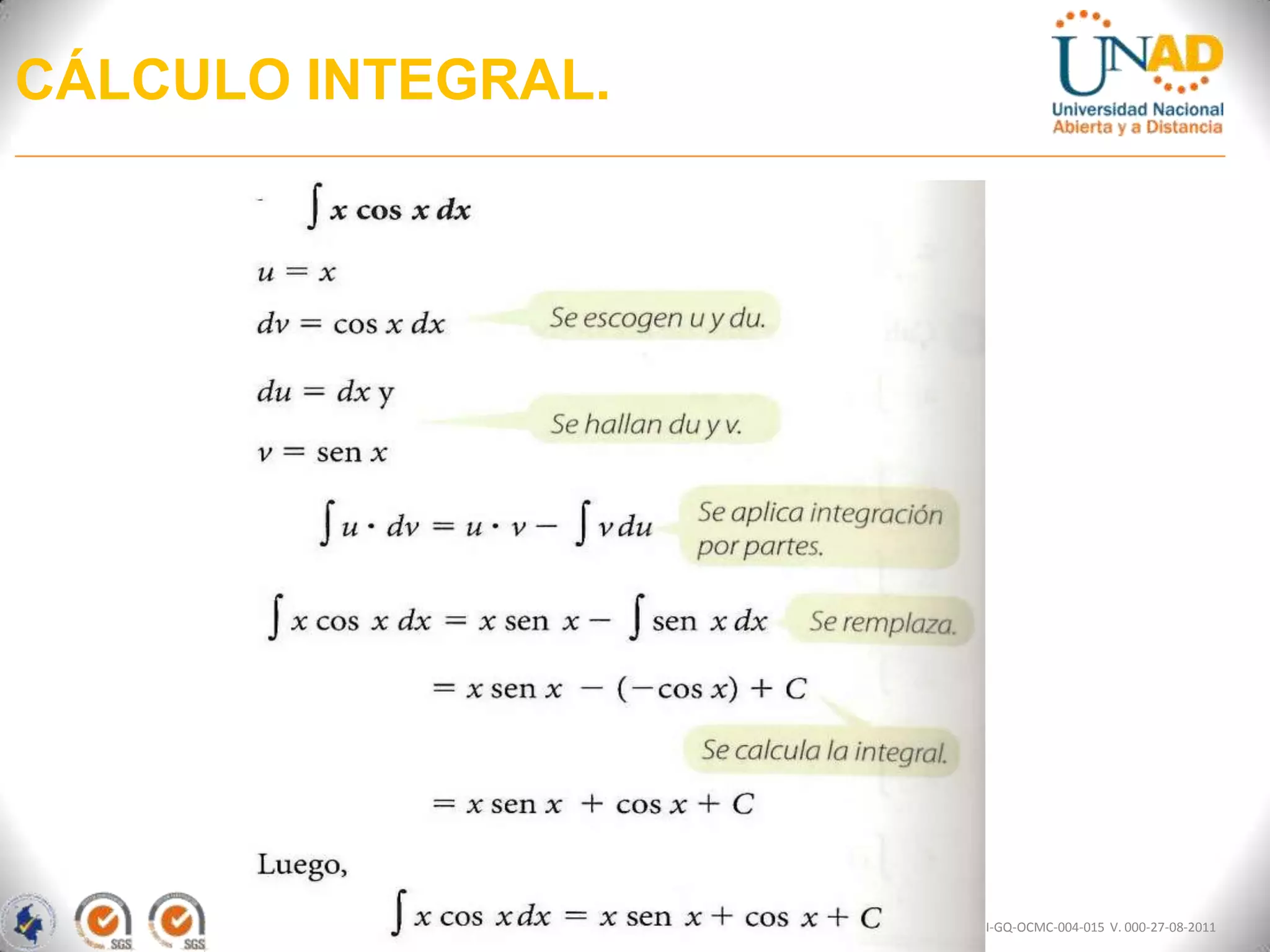 Calculo integral integracion por partes | PPT