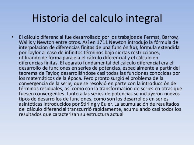 Historia Del Calculo Integral - unfreelcredito