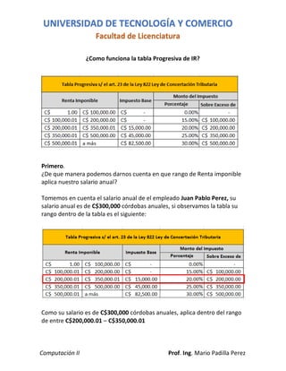 Calculo IR Nicaragua | PDF