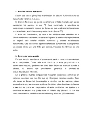 Calculo numerico y manejo de errores (Resumen) | DOCX