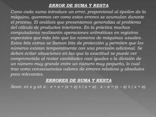 Calculo numerico y manejo de errores | PPTX