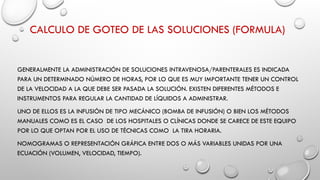 calculo de infusión y tira horaria intrahospitalaria | PPTX